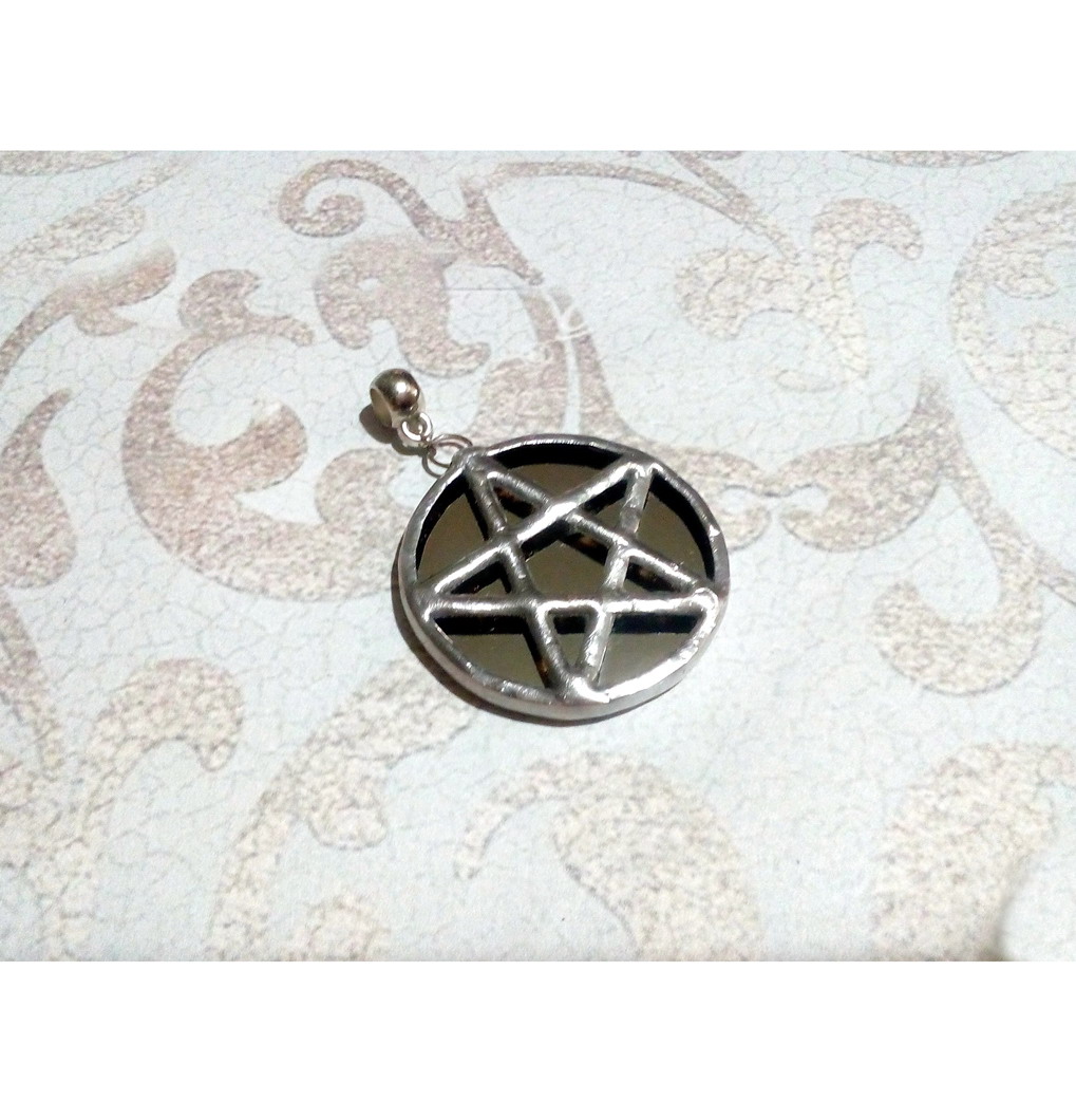 Glass Pentagram pendant, pentacle star necklace, mirror star - Inspire ...