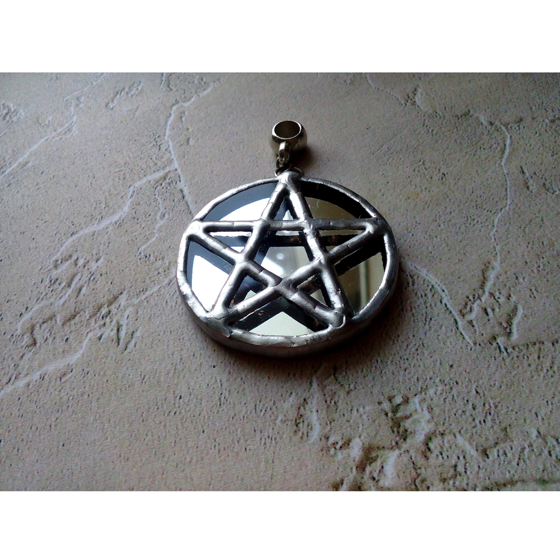 Glass Pentagram pendant, pentacle star necklace, mirror star - Inspire ...