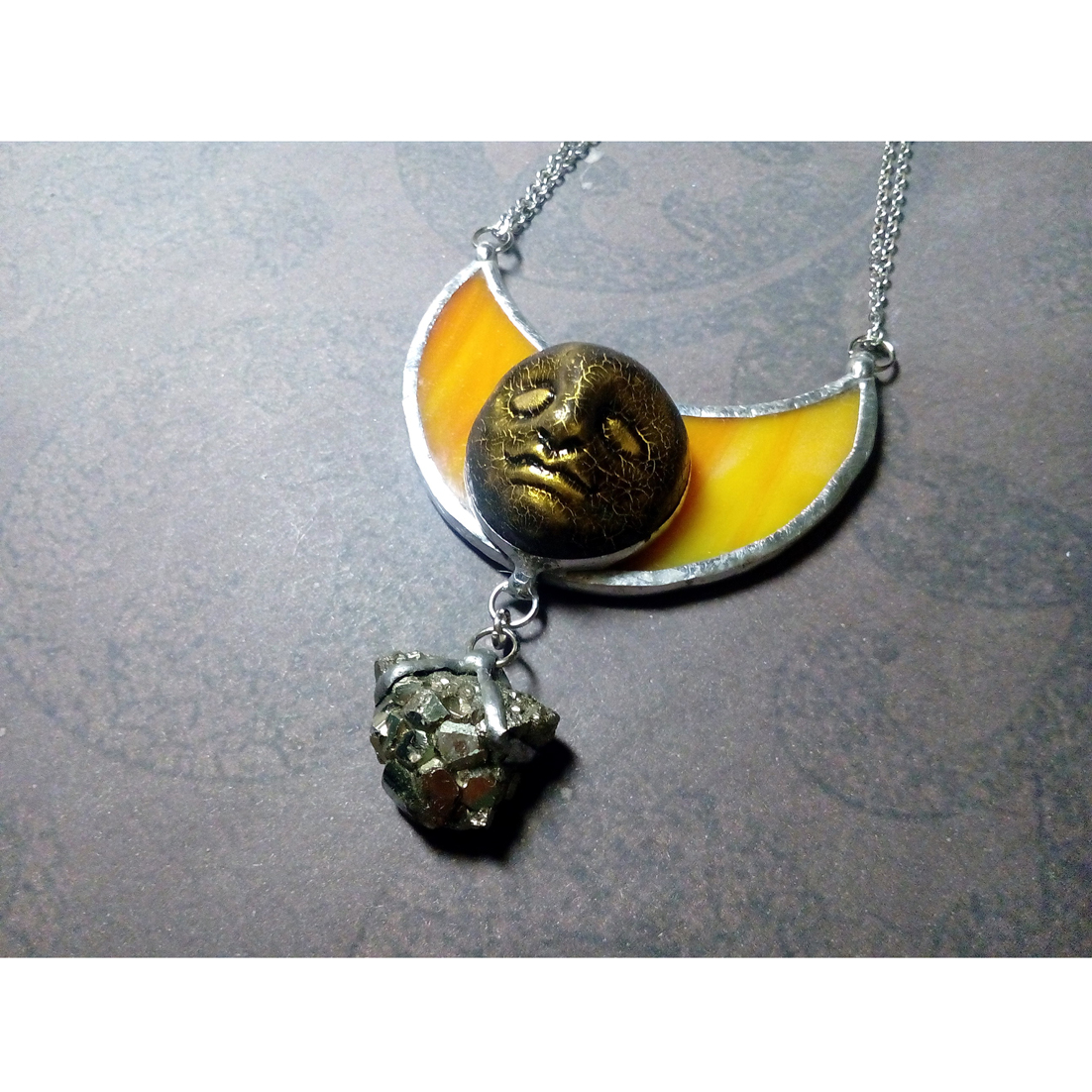 Moon crescent necklace, blood moon necklace, black lilith, - Inspire Uplift