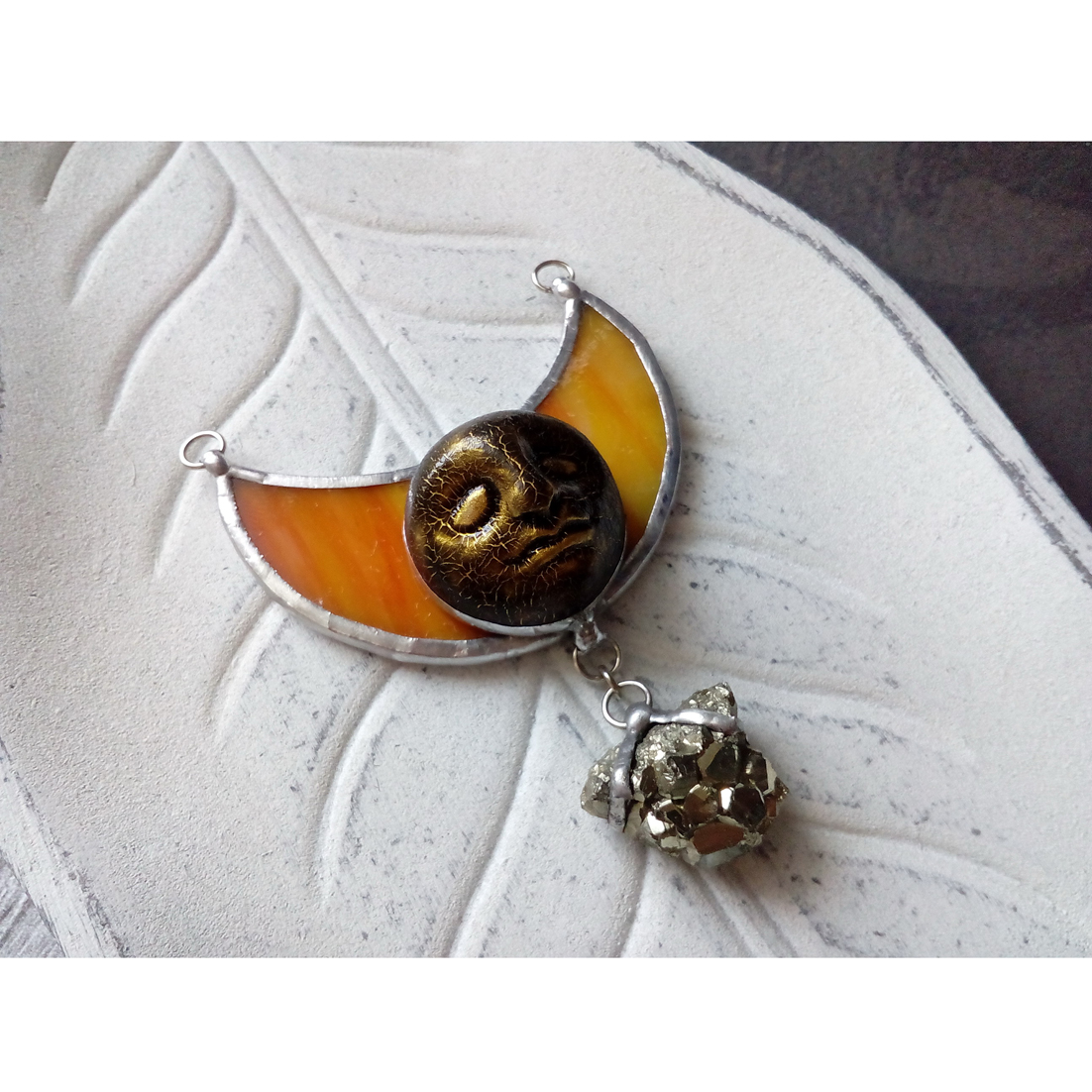 Moon crescent necklace, blood moon necklace, black lilith, - Inspire Uplift