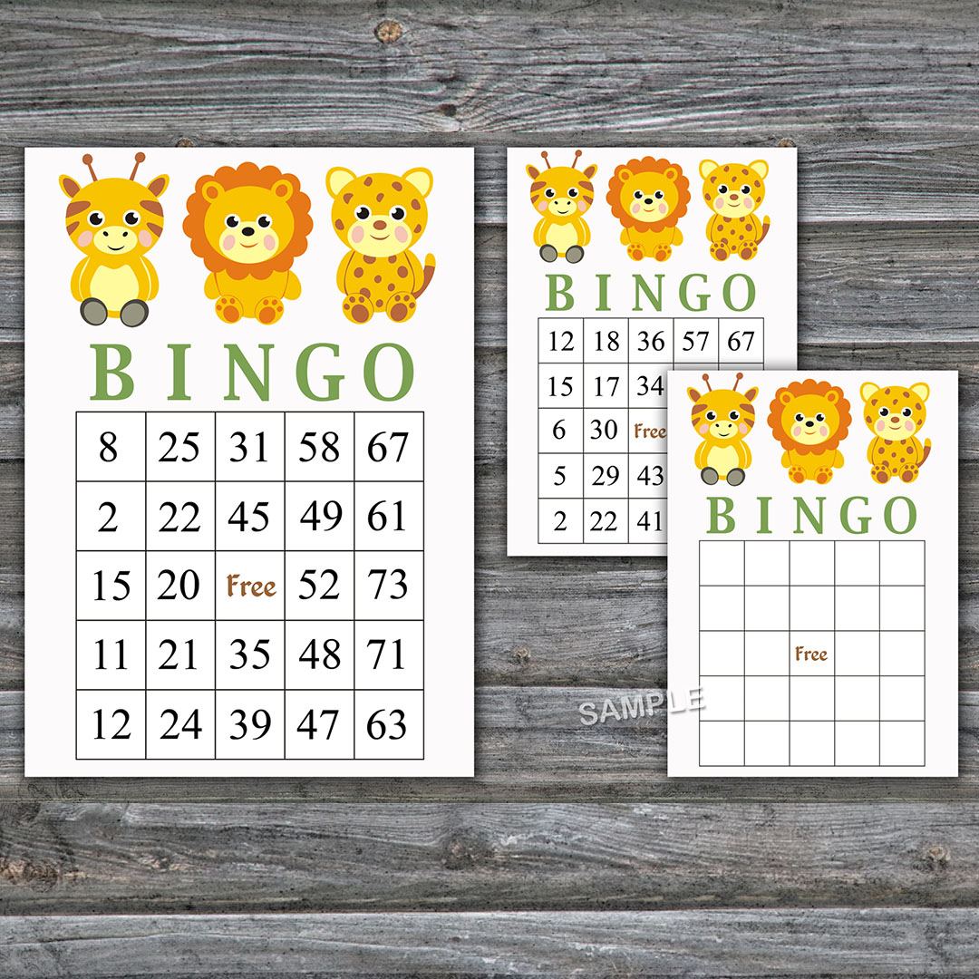 Safari animals bingo cards,Safari themed bingo game,Safari P - Inspire ...