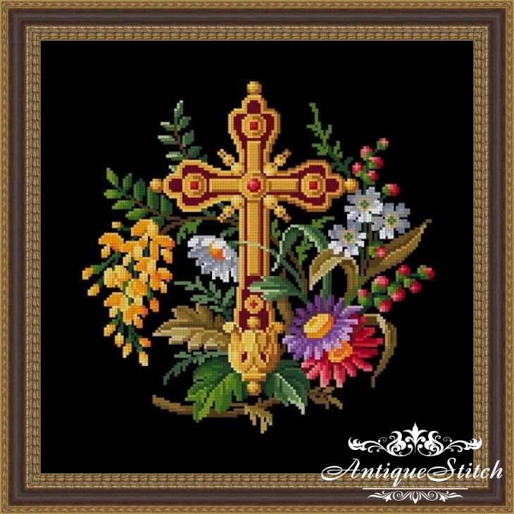 Berlin Woolwork Christian Cross 2 Enjoy Cross Stitch Pattern - Inspire ...