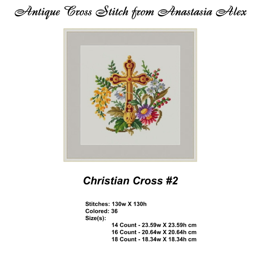 Berlin Woolwork Christian Cross 2 Enjoy Cross Stitch Pattern - Inspire ...