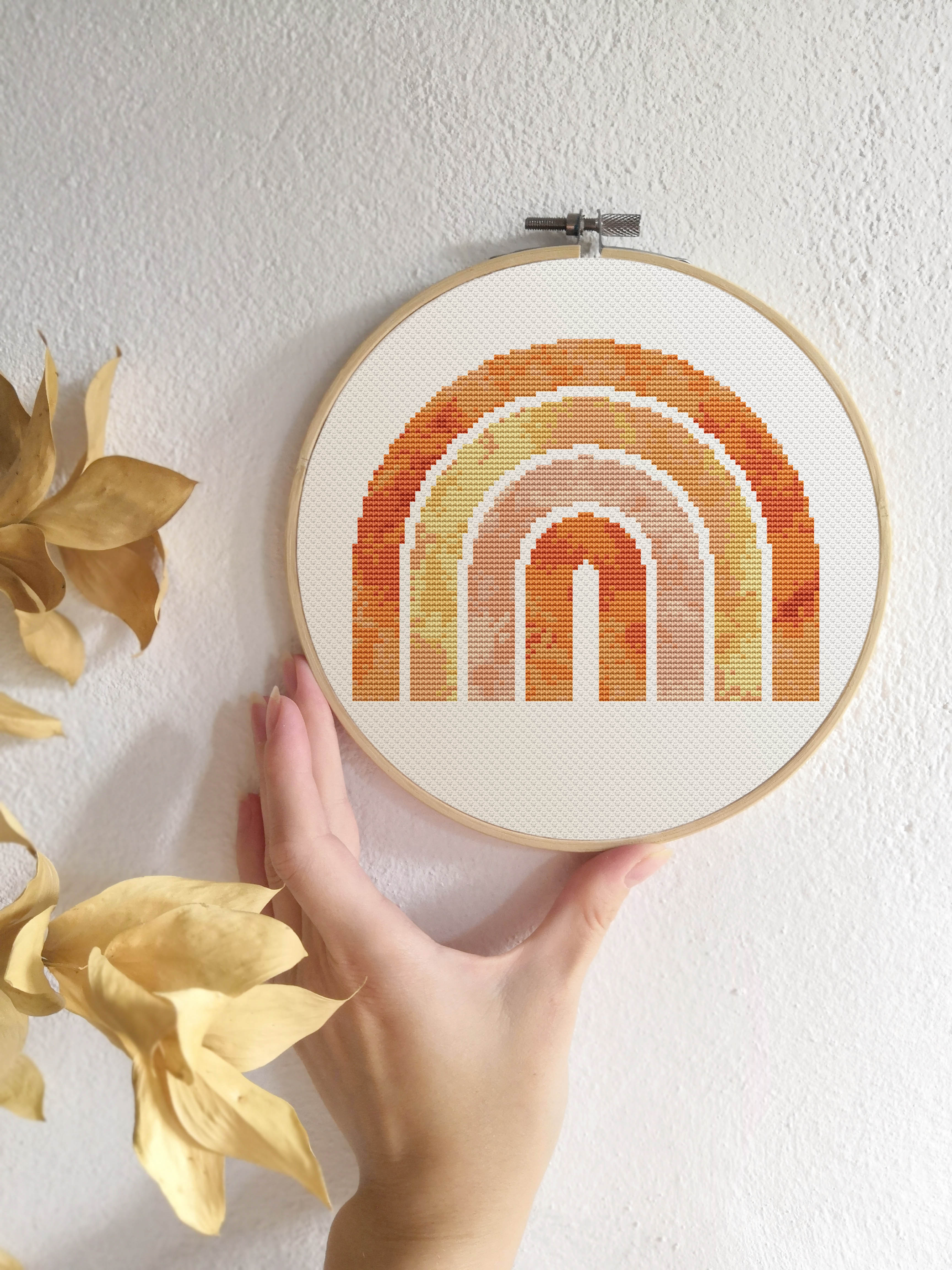 Boho rainbow cross stitch pattern Modern cross stitch PDF Ge - Inspire ...