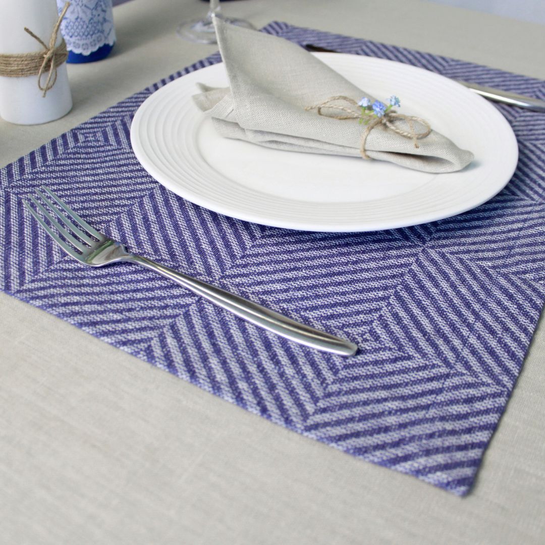 Custom heavy linen placemats set, Farmhouse modern geometric - Inspire ...