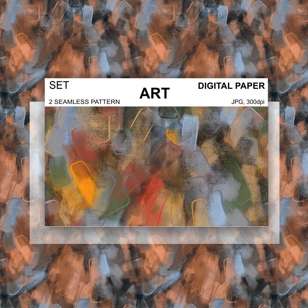 Painting Digital Paper Abstraction Seamless Pattern Canvas W | Inspire ...