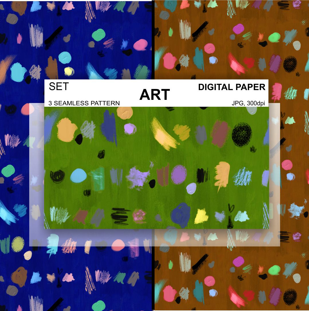 Painting Digital Paper Abstraction Seamless Pattern Canvas W | Inspire ...