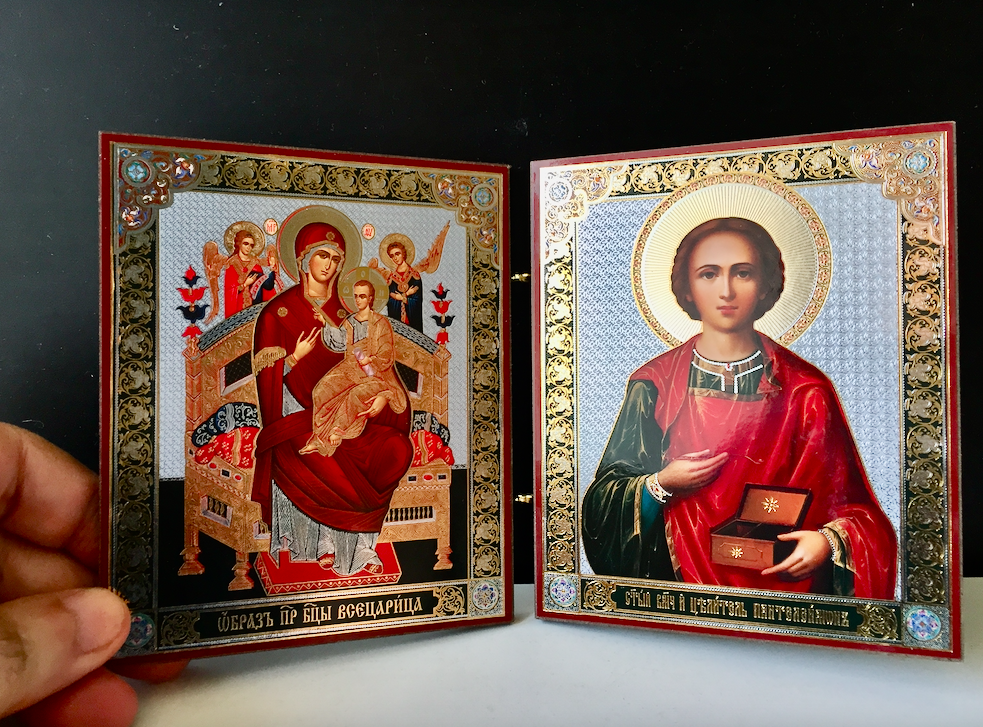 Virgin Mary Queen of All / St Panteleimon the Healer, Diptyc - Inspire ...