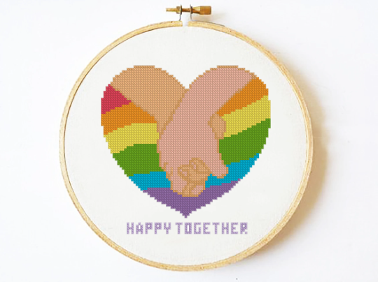 Lgbt cross stitch pattern modern. rainbow pride cross stitch - Inspire ...