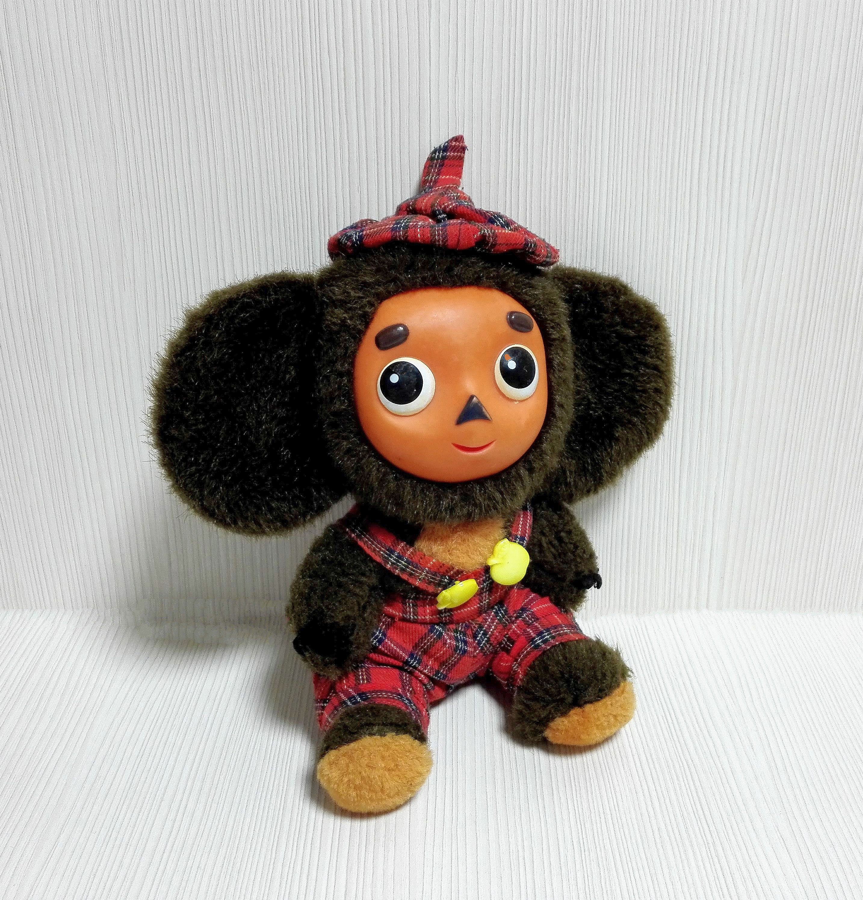 Vintage Soviet Musical Plush Toy Cheburashka. Antique Toy - Inspire Uplift