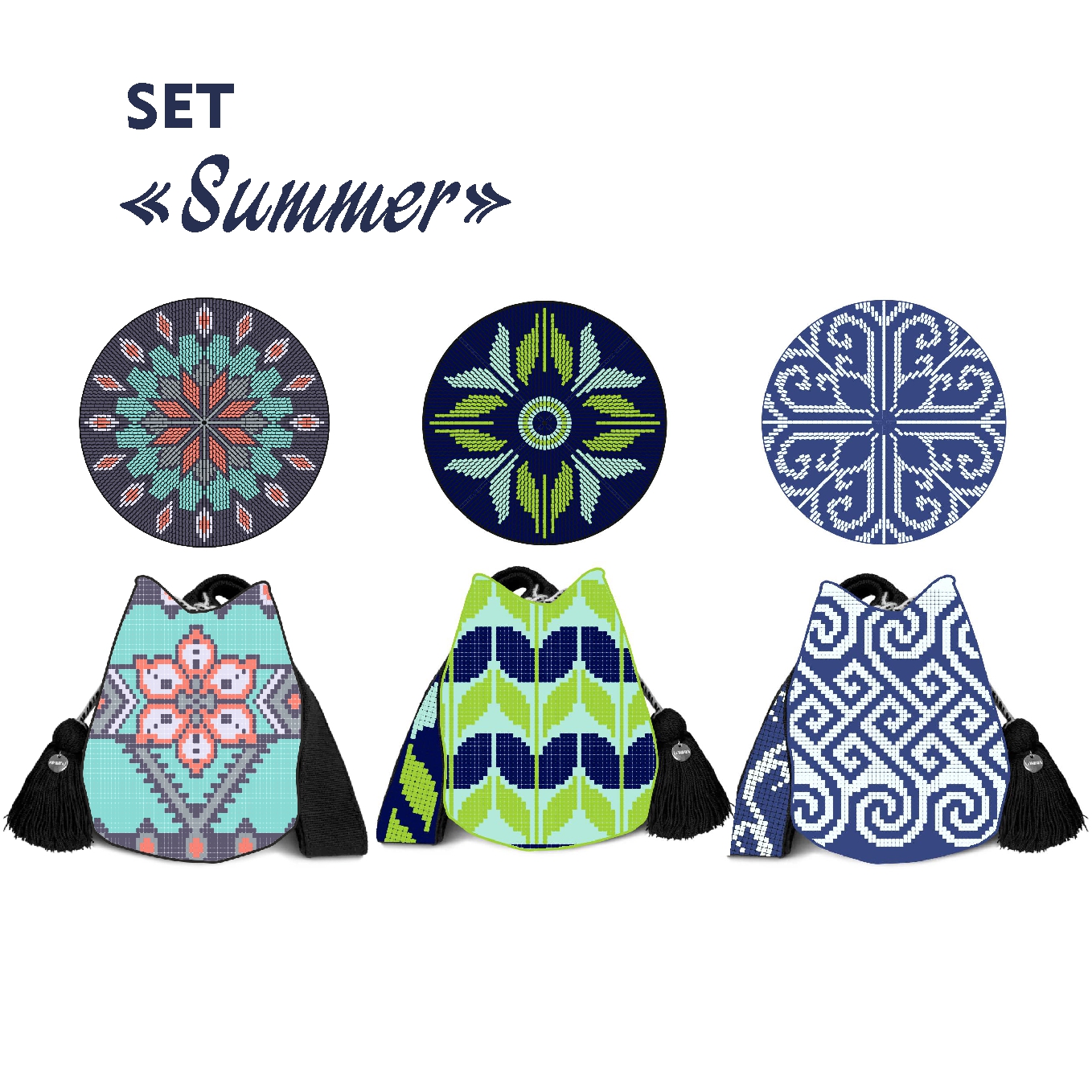 Wayuu mochila bag patterns / Set Summer | Inspire Uplift