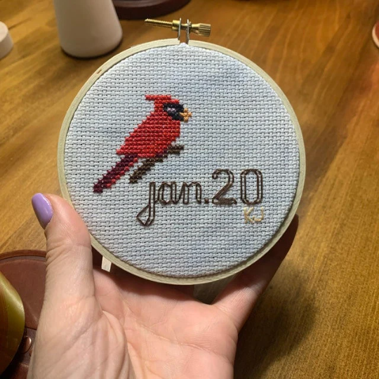 Tiny Red cardinal cross stitch pattern, Mini animal cross st - Inspire ...