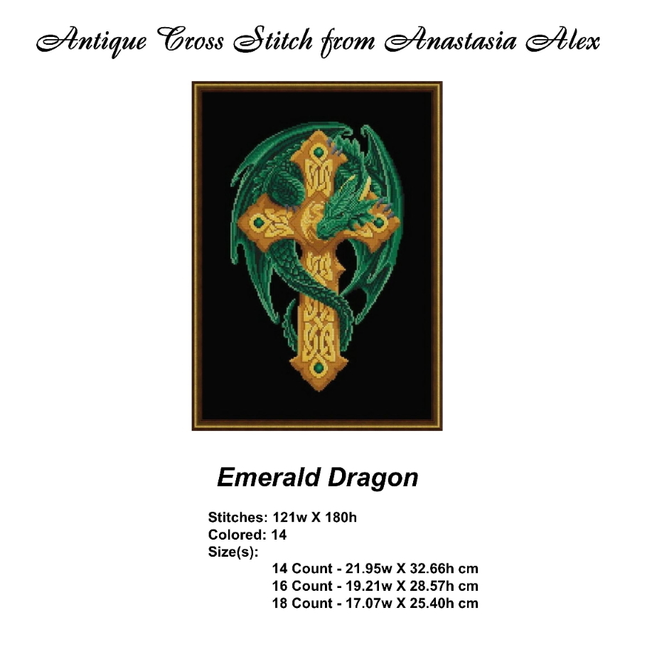 Celtic Dragon Emerald Pattern PDF Enjoy Cross Stitch - Inspire Uplift