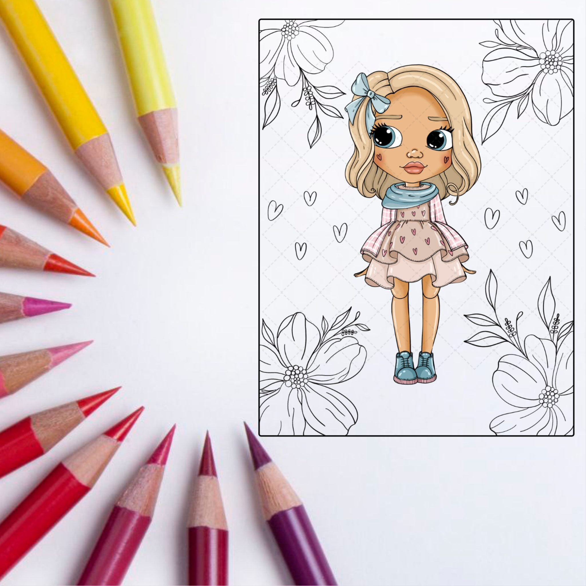 Stunning blythe doll coloring page, digital download colorin - Inspire ...
