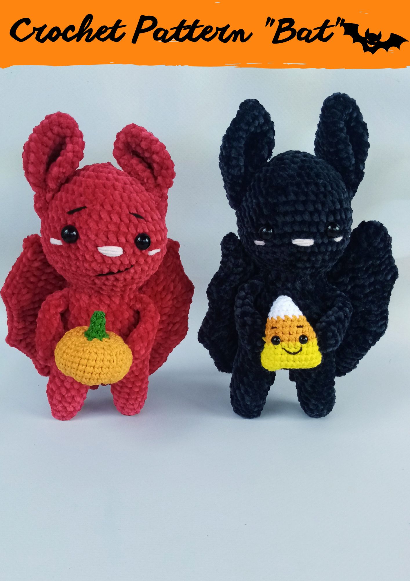 BABY BAT crochet pattern, easy halloween amigurumi, PDF Digi - Inspire ...