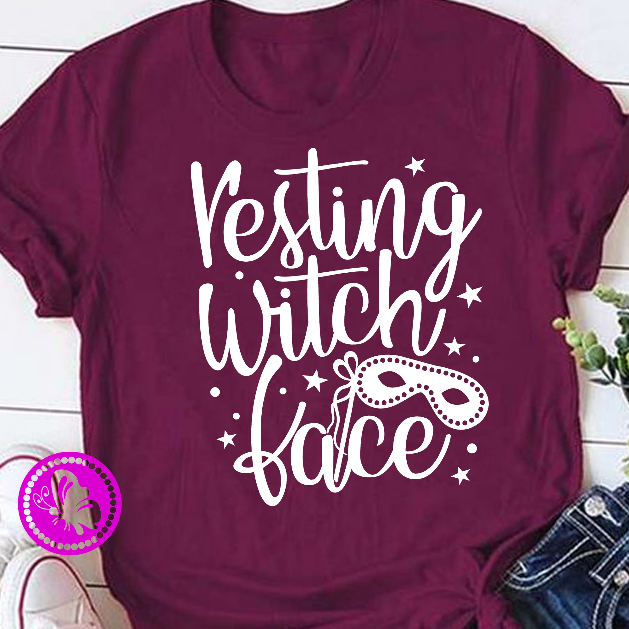 Resting witch face Mask clipart Halloween gift Digital downl | Inspire ...