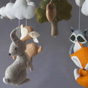 Hanging unisex mobile with a forest animal for a newborn's n - Inspire ...