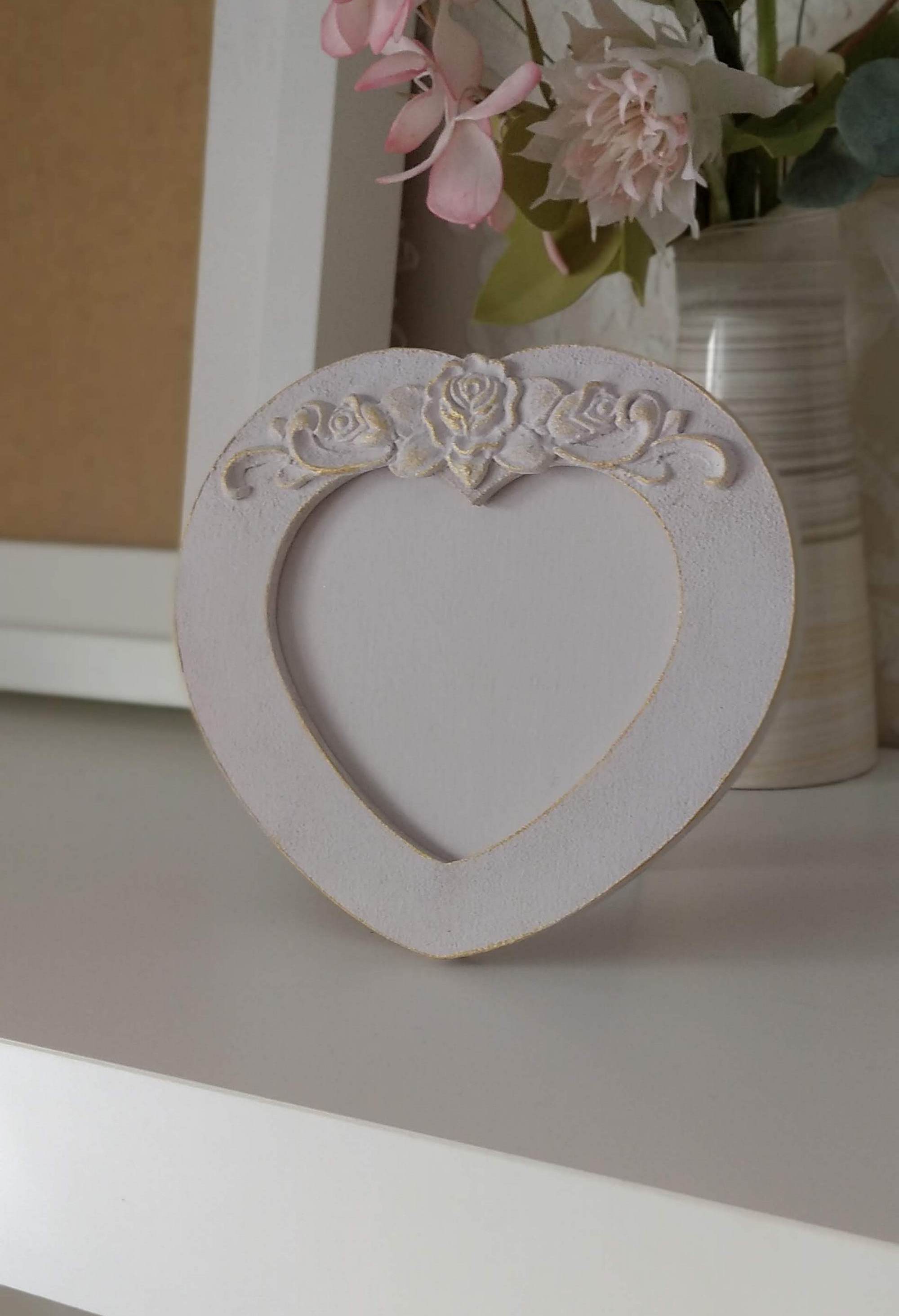 Heart-shaped photo frame Shabby chic Mini picture frame Love - Inspire ...