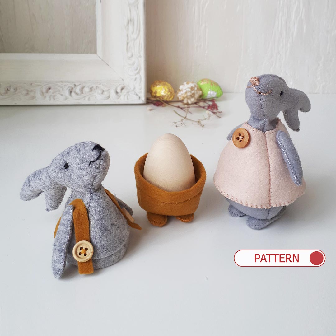 Felt Bunny Egg Holder Pattern , Easter Table Decorations , E | Inspire ...