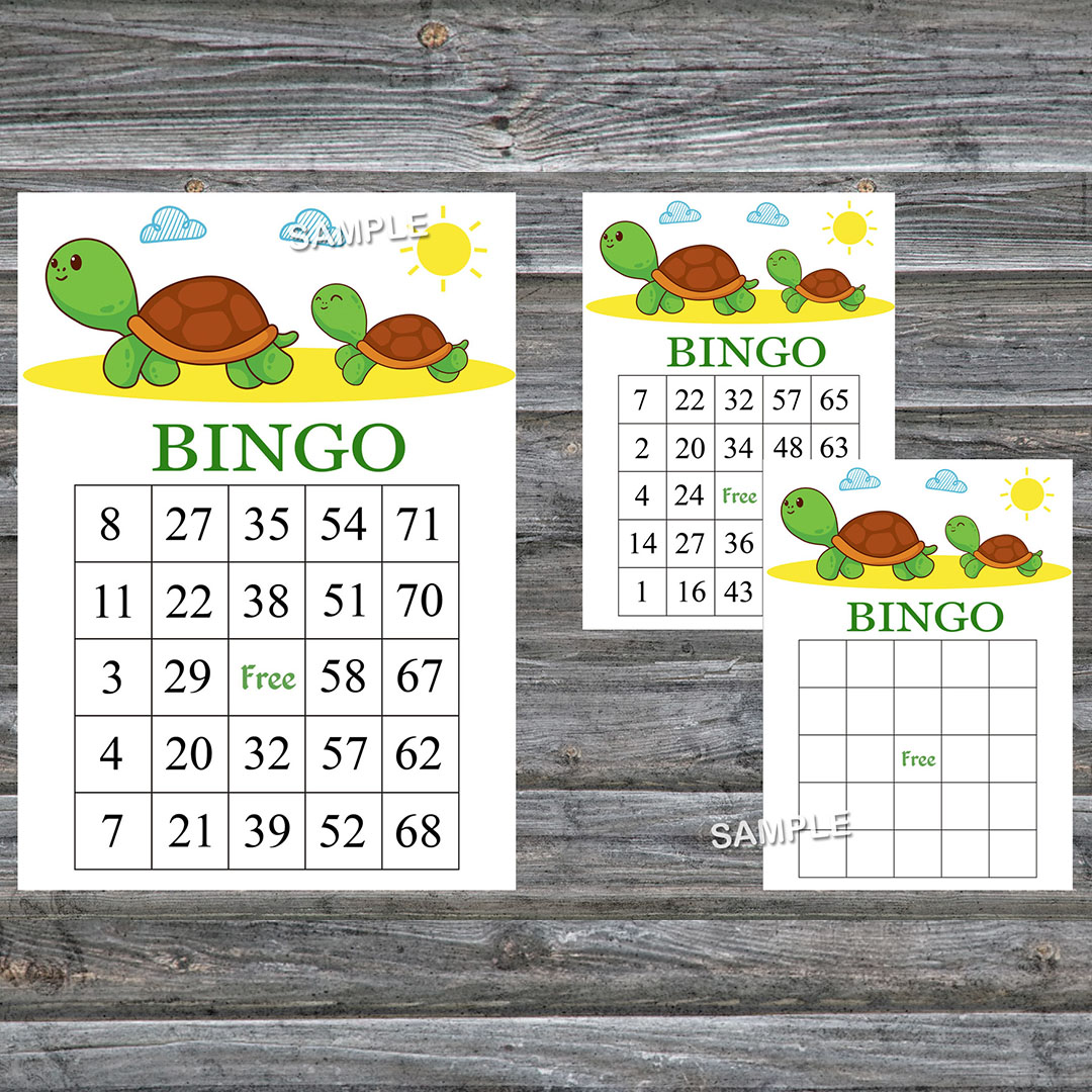 Cute Turtle bingo cards,Turtle bingo game,Turtle printable b - Inspire ...