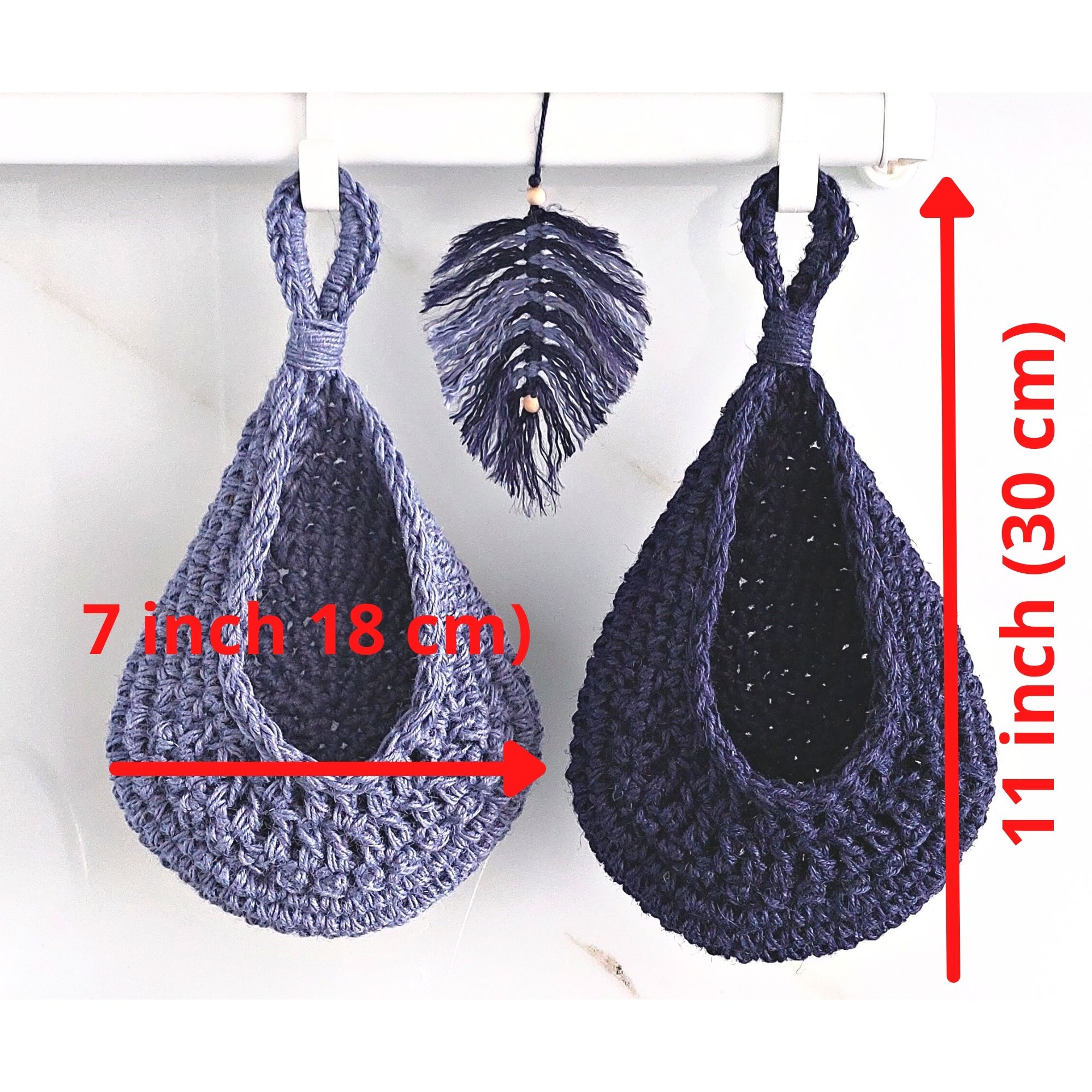 Blue hanging storage baskets Home and garden decoration - Inspire Uplift