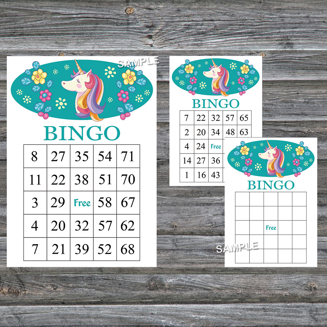 Unicorn bingo cards,Unicorn bingo game,Unicorn printable bin - Inspire ...