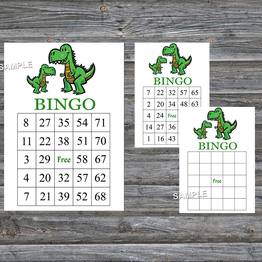 Dinosaur bingo cards,T-rex bingo game,Dinosaur printable bin - Inspire ...