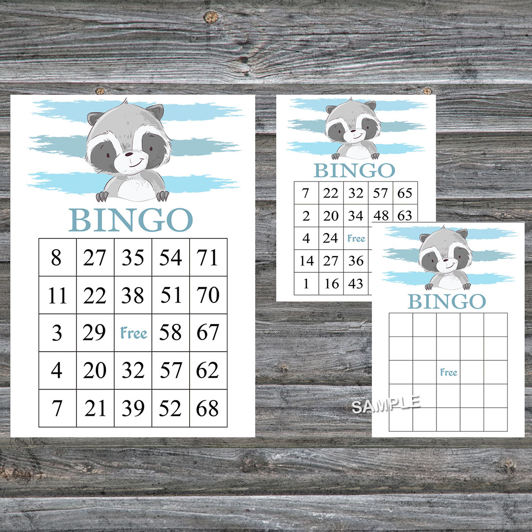 Raccoon bingo cards,Raccoon bingo game,Raccoon printable bin - Inspire ...