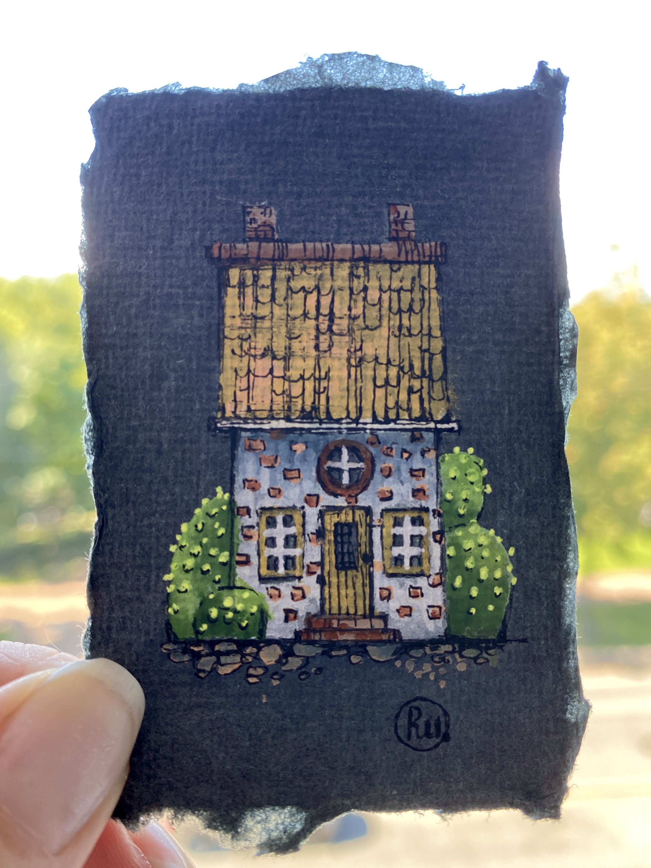 Mini painting House Original art Miniature artwork Cute hous - Inspire ...