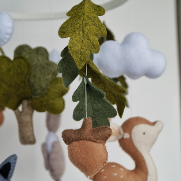 Forest animal mobile for woodland nursery. Fox, Bambi, Racco - Inspire ...