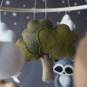 Forest animal mobile for woodland nursery. Fox, Bambi, Racco - Inspire ...