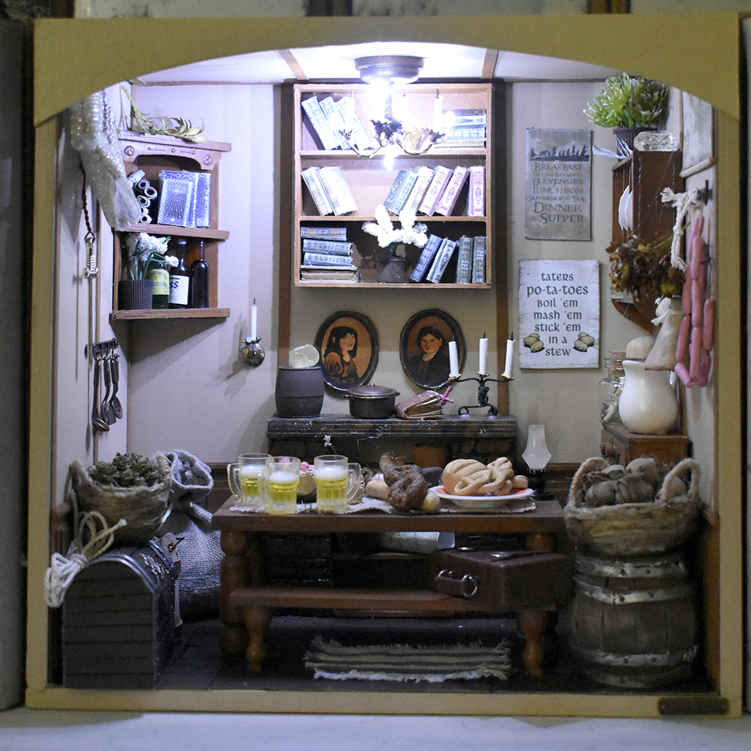 Book nook on Bookshelf with lighting BILBO BAGGINS KITCHEN | Inspire Uplift