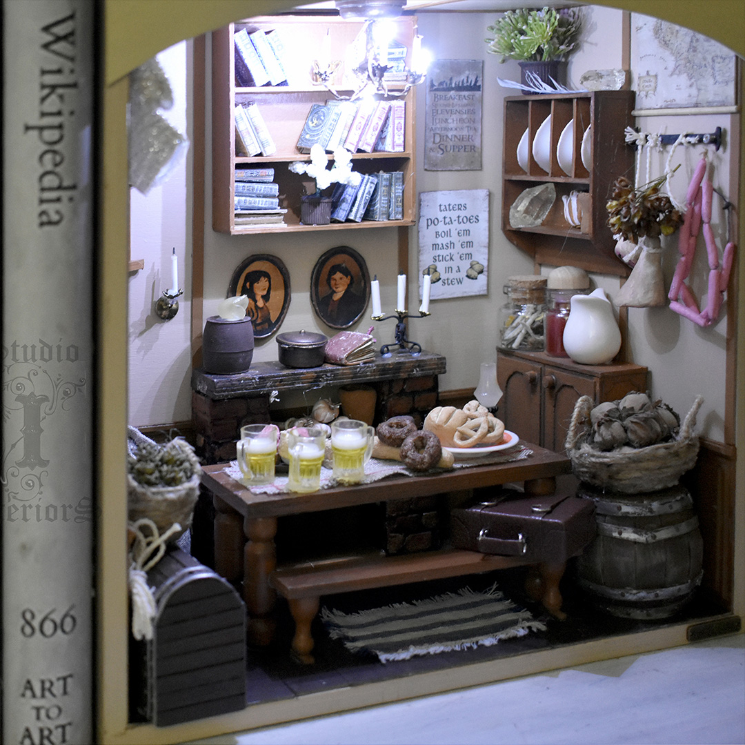 Book nook on Bookshelf with lighting BILBO BAGGINS KITCHEN - Inspire Uplift