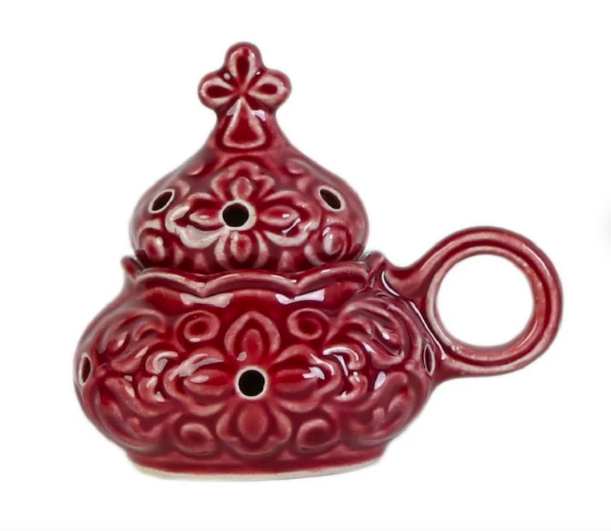 Handmade Ceramic Thurible with lid - Glazed red censer - Ce - Inspire ...