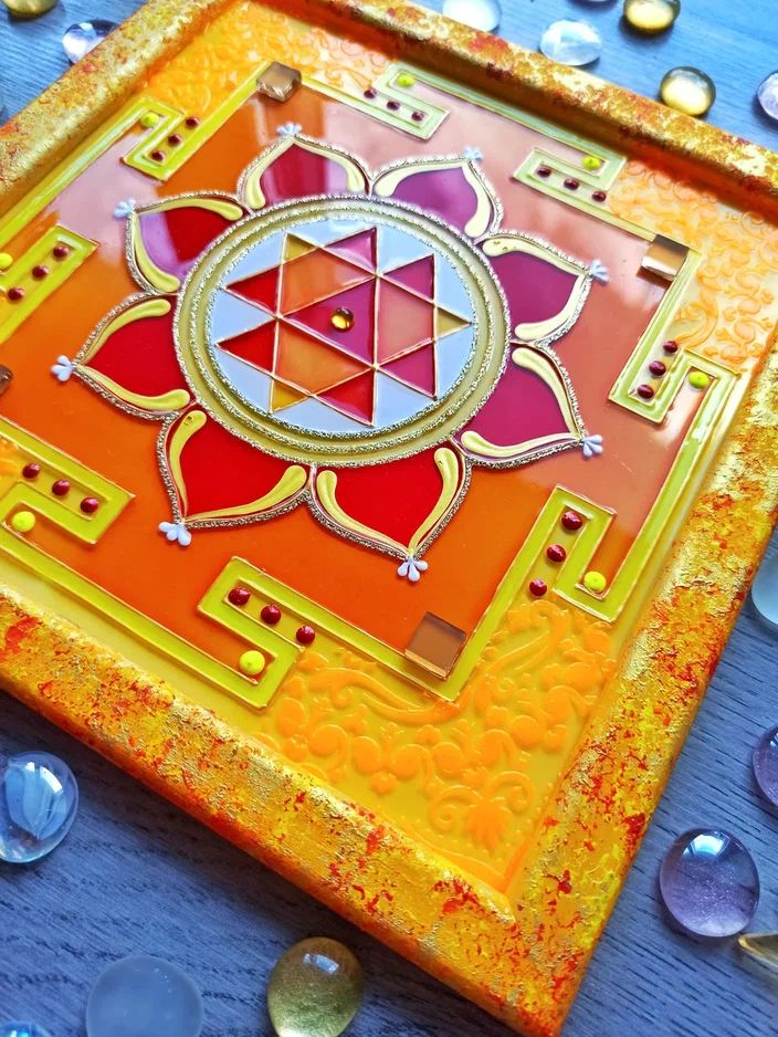 Handpainted Durga Yantra Vedic astrology Meditation Yoga Art - Inspire ...