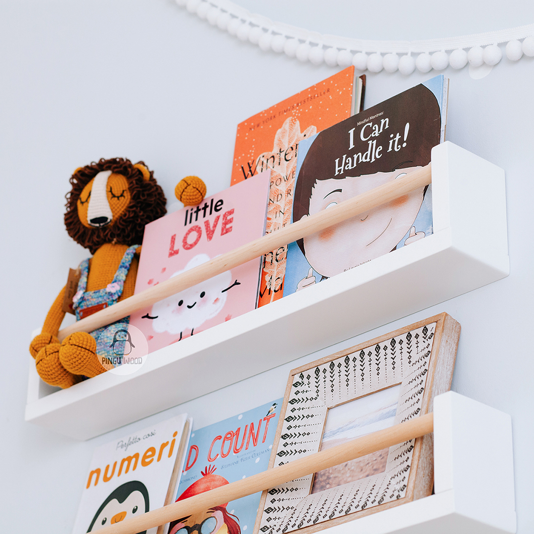 One Floating Kids Book Wall Shelf, Nursery Montessori Booksh - Inspire ...