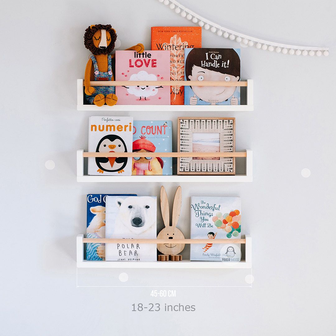 One Floating Kids Book Wall Shelf, Nursery Montessori Booksh - Inspire ...