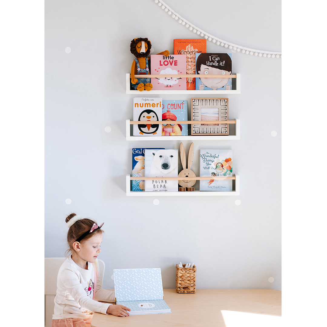 One Floating Kids Book Wall Shelf, Nursery Montessori Booksh - Inspire ...