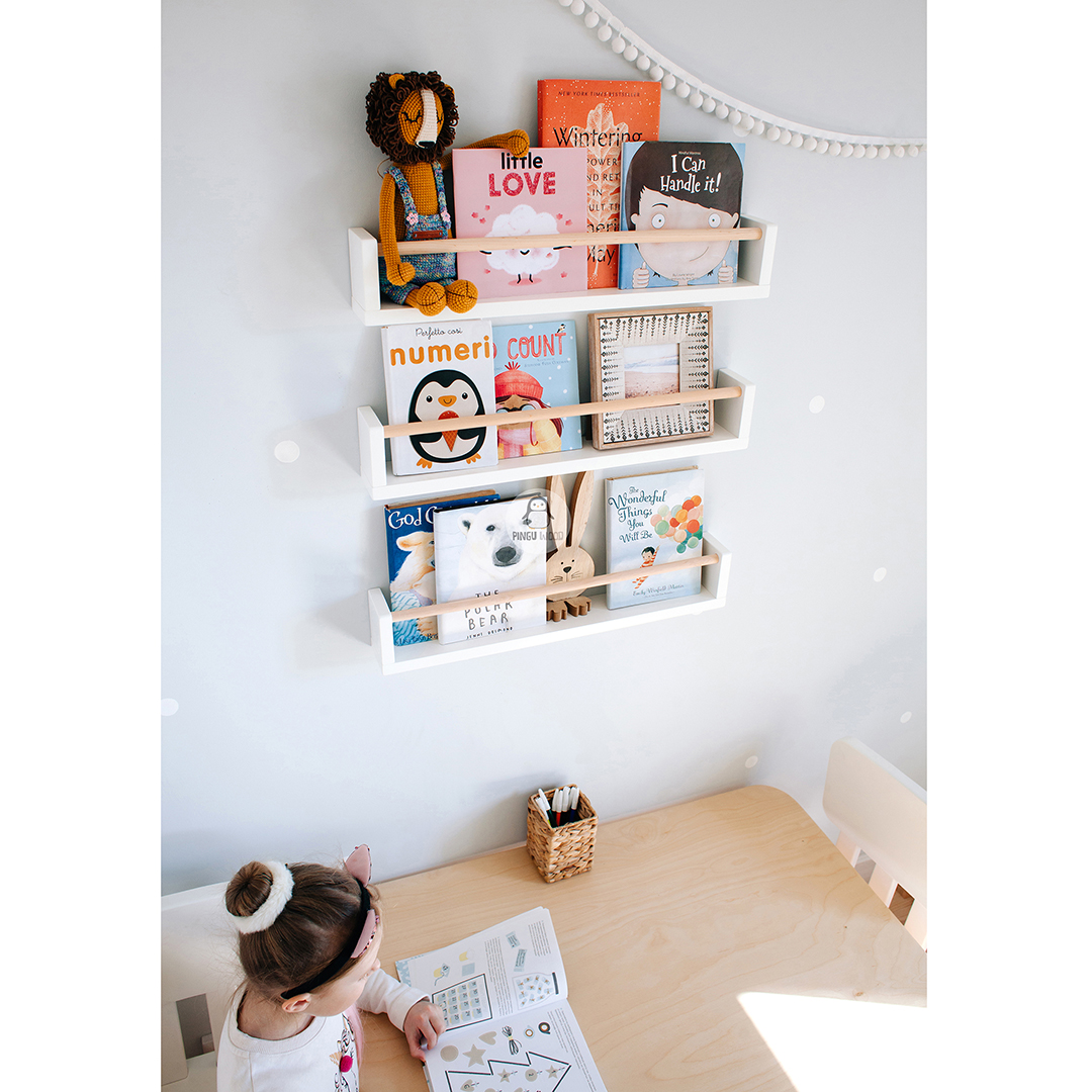 One Floating Kids Book Wall Shelf, Nursery Montessori Booksh - Inspire ...