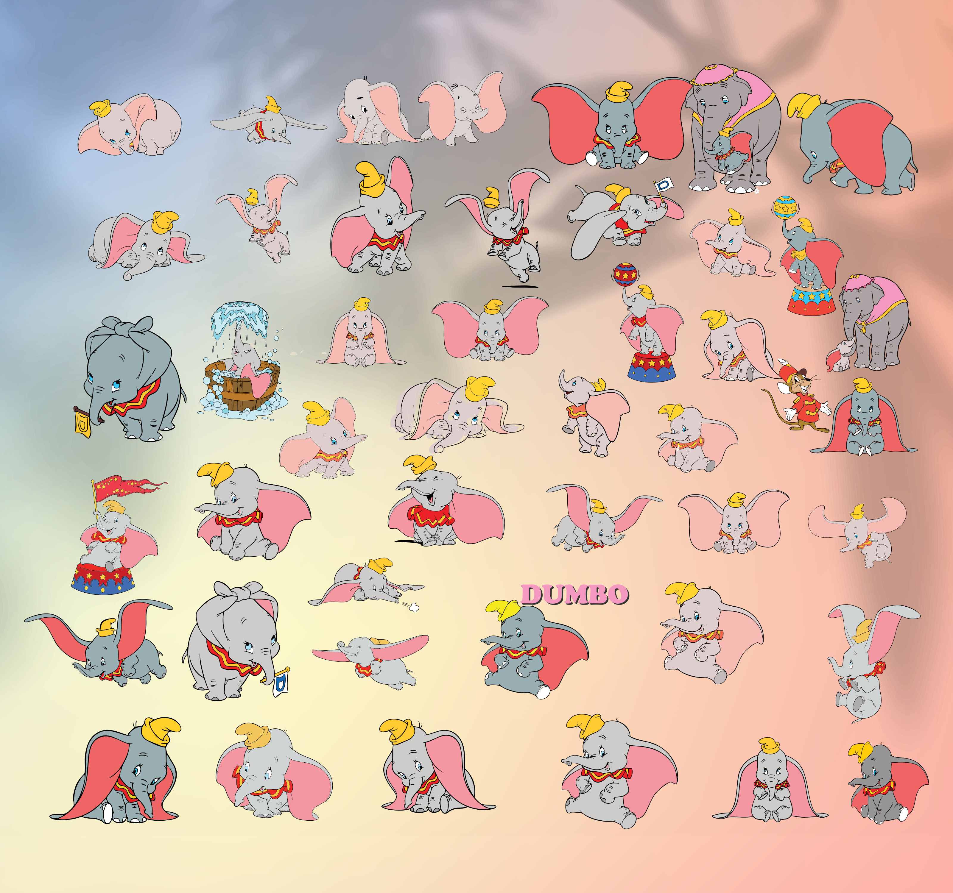 Dumbo svg, Dumbo, silhouette svg, lined svg, outline svg, ts | Inspire ...