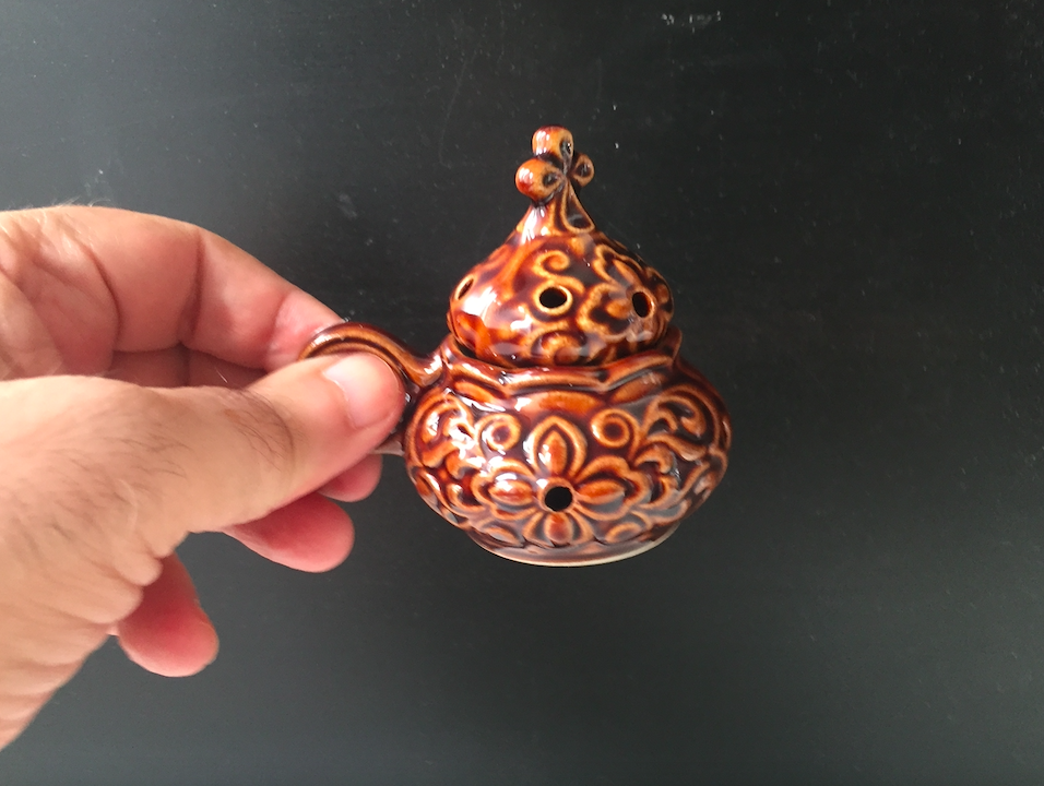 Handmade Ceramic Thurible with lid - Glazed brown censer - C - Inspire ...