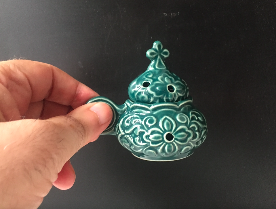 Handmade Ceramic Thurible with lid - Glazed green censer - - Inspire Uplift