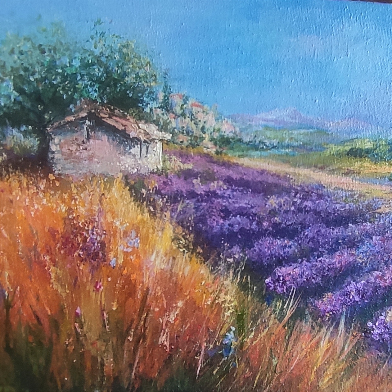 original oil painting "Provence lavender field" | Inspire Uplift