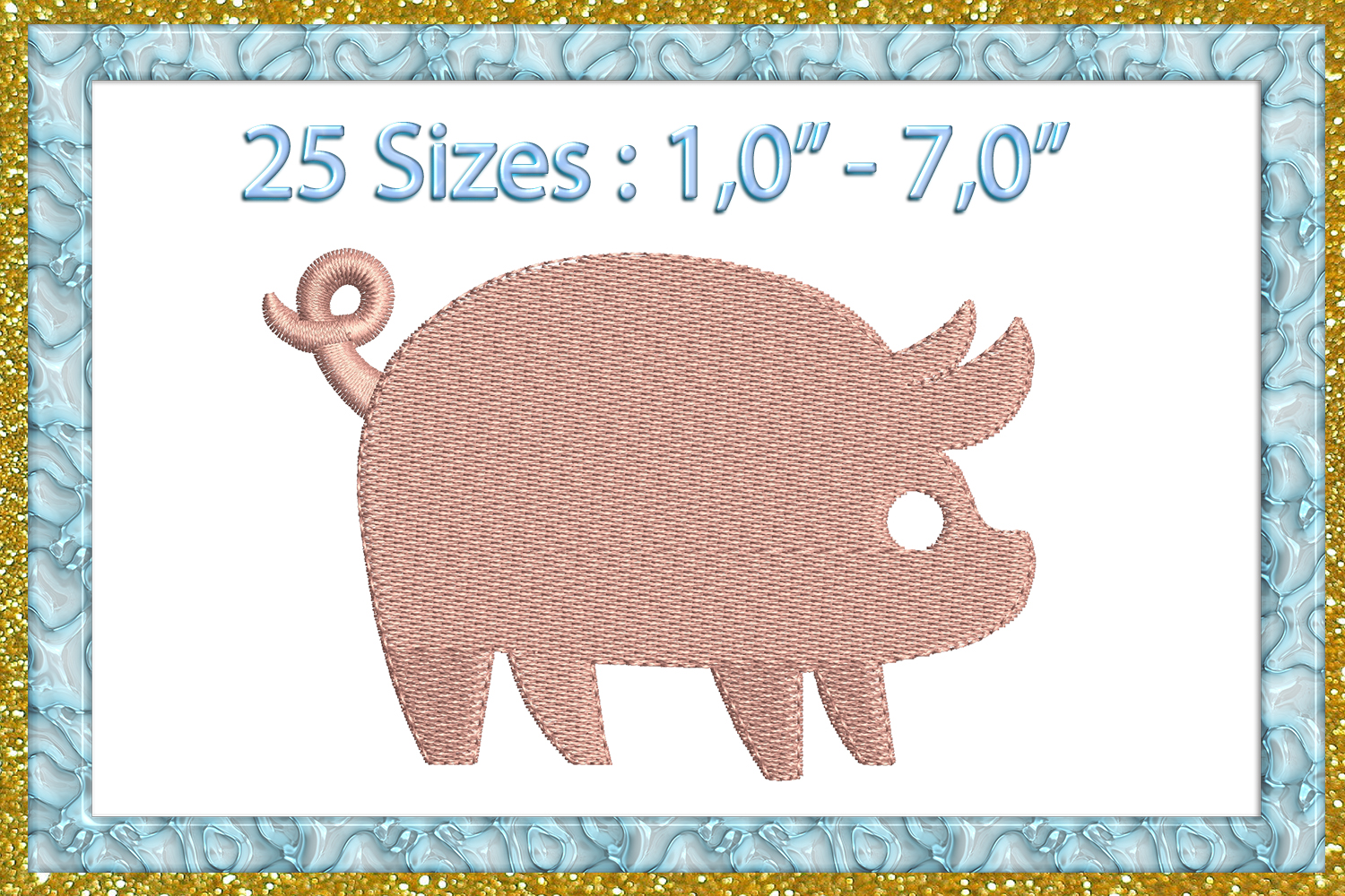 Pig machine embroidery design | Inspire Uplift