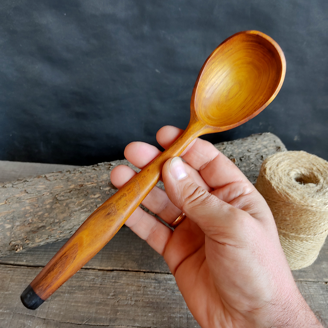 Handmade wooden spoon from mulberry wood for serving | Inspire Uplift
