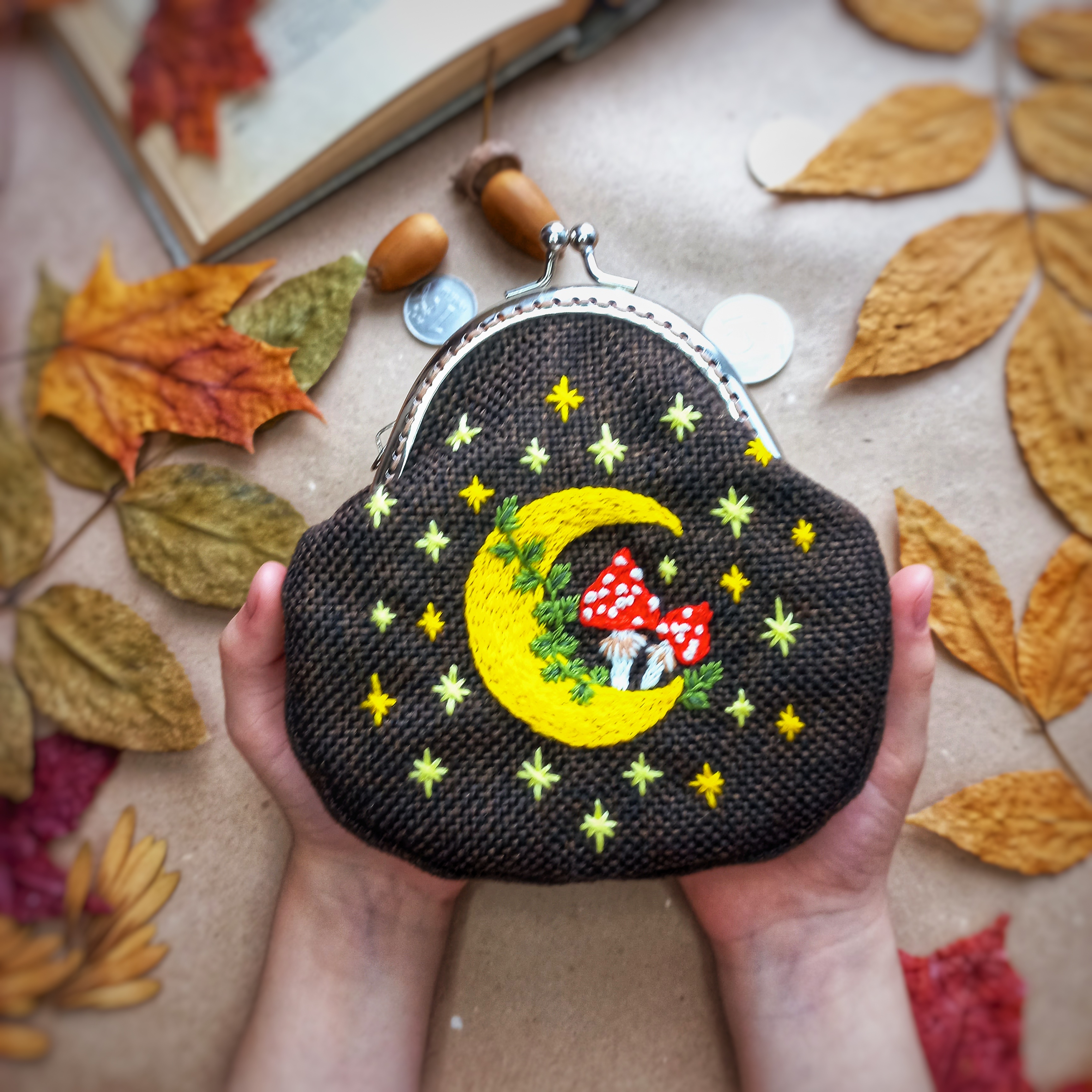 Coin purse, keychain wallet, clasp wallet, magic mushroom, c - Inspire ...