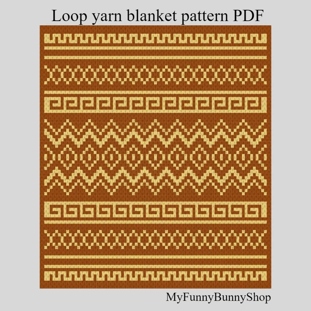 Loop yarn Indian style blanket pattern PDF | Inspire Uplift