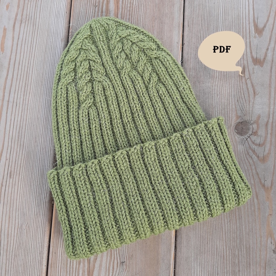 Ribbed Hat Knitting Pattern 1 Adult Size Slouchy Beanie | Inspire Uplift