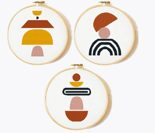 Minimalist Modern cross stitch pattern, Contemporary cross - Inspire Uplift