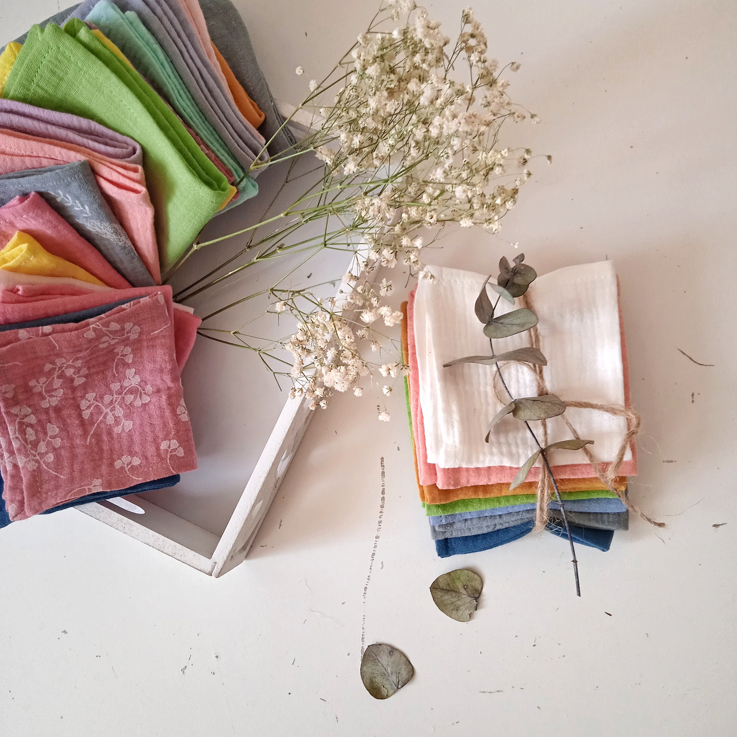 Personalized handkerchiefs set, Lavender tones Muslin handke - Inspire ...